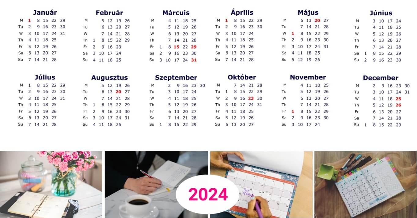 Naptár 2024 - határidőnapló - papír - írószer, irodaszer webáruház
